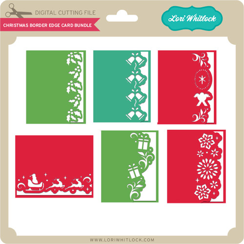 Christmas Border Edge Card Bundle - Lori Whitlock's SVG Shop