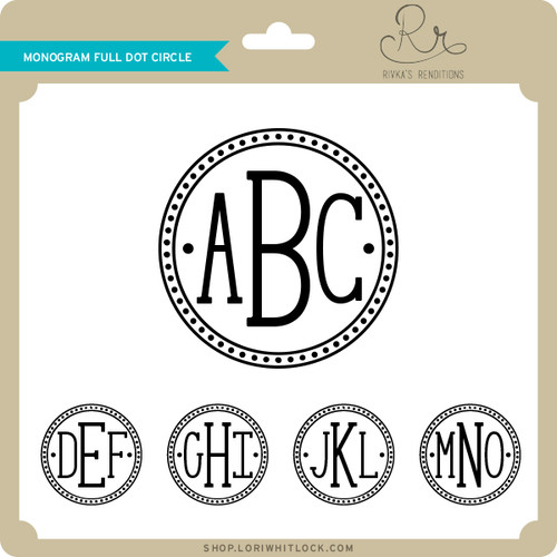 Monogram Full Dot Circle - Lori Whitlock's SVG Shop