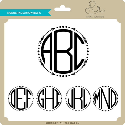 Monogram Arrow Basic - Lori Whitlock's SVG Shop