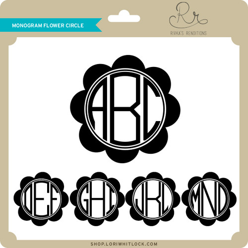Monogram Flower Circle - Lori Whitlock's SVG Shop