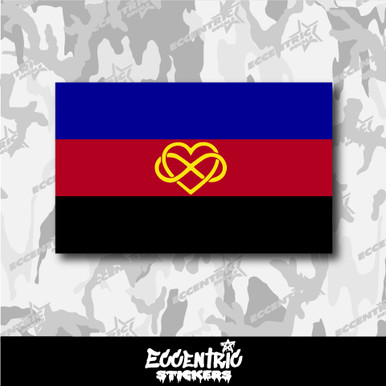 Polyamorous Pride Flag Vinyl Sticker - Eccentric Stickers