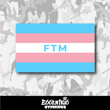 FTM Transgender Pride Flag Vinyl Sticker - Eccentric Stickers