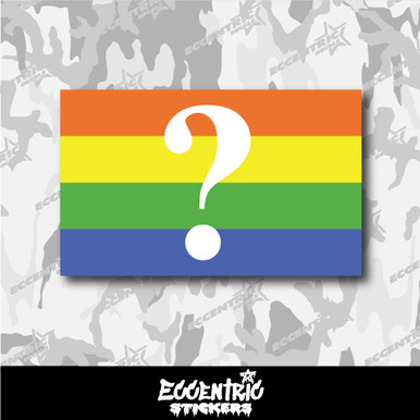 Questioning Pride Flag Vinyl Sticker - Eccentric Stickers