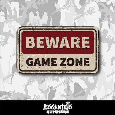 Beware Game Zone Vintage Vinyl Sticker - Eccentric Stickers