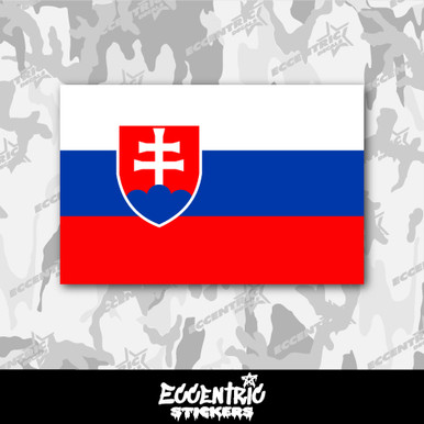 Slovakia Flag Flag Vinyl Sticker - Eccentric Stickers