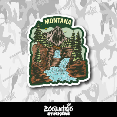 Montana Hiking Vinyl Sticker - Eccentric Stickers