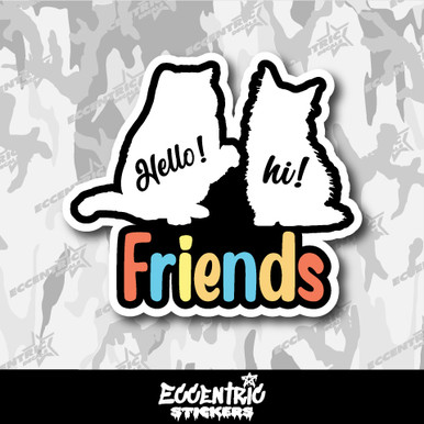Hello! Hi! Cat Friends Vinyl Sticker - Eccentric Stickers