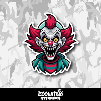 Scary Clown Vinyl Sticker - Eccentric Stickers