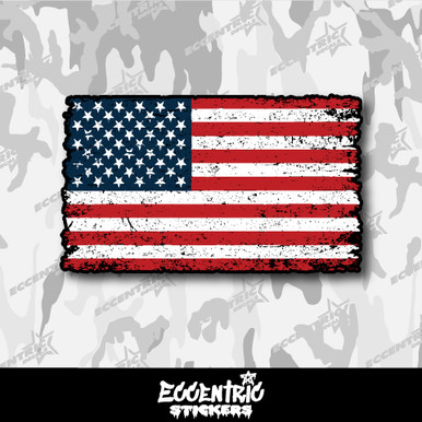 Distressed American Flag Vinyl Sticker - Eccentric Stickers