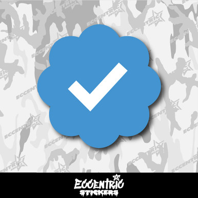 Blue Checkmark Verification Badge Vinyl Sticker - Eccentric Stickers