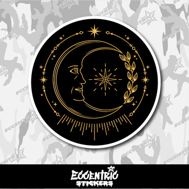 Celestial Moon Stars Vinyl Sticker - Eccentric Stickers