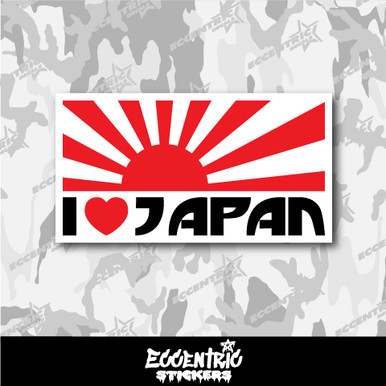 Rising Sun I Love Japan Vinyl Sticker - Eccentric Stickers