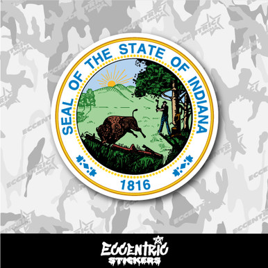 Indiana State Seal Vinyl Sticker - Eccentric Stickers
