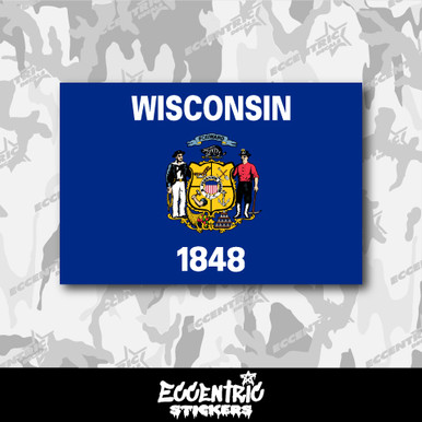 Wisconsin State Flag Vinyl Sticker - Eccentric Stickers