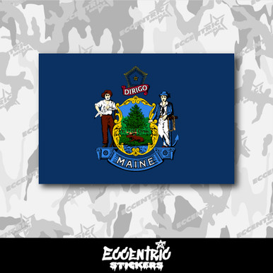 Maine State Flag Vinyl Sticker - Eccentric Stickers