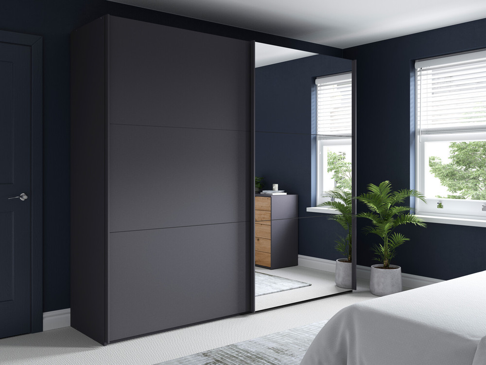 Dorsten 2-Door Wardrobe | Wardrobe with Sliding Doors & Mirror | Bensons