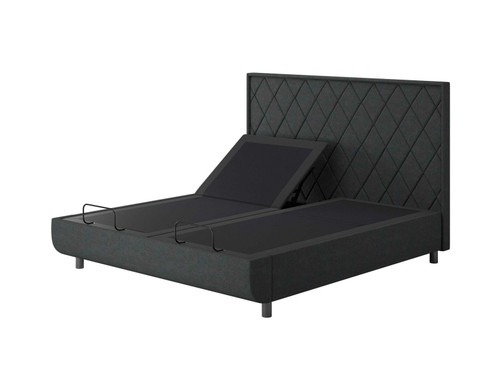 Super King Dark Stone Tempur Ergo Quilted Smart Adjustable Bed Frame
