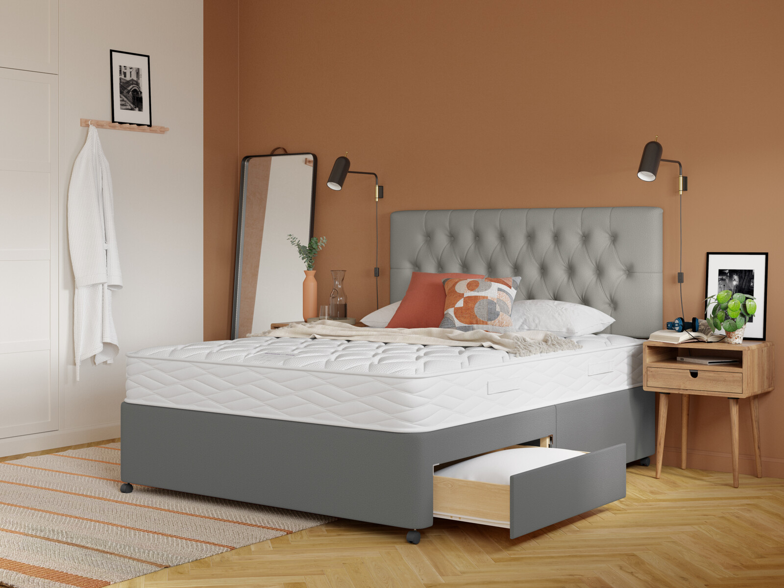 Short single divan bed store