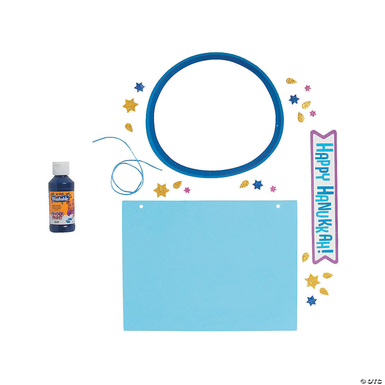 Hanukkah Handprint Sign Craft Kit with 1 Blue Washable Hand Paint | at ...