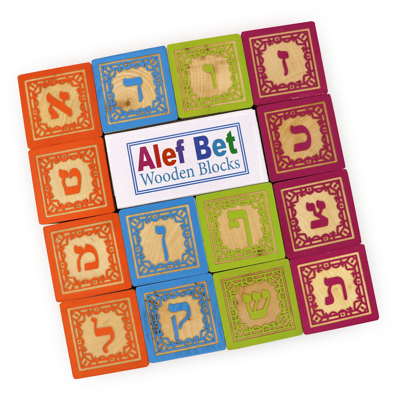 Wooden Hebrew Aleph Bet Blocks | Great Pricing at Benny's