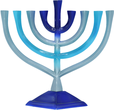 Two Tone Aluminum Menorah Blue Gradient | Great Hanukkah Gift