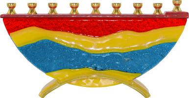 Hand Crafted Glass Menorah Desert Miracles | Great Hanukkah Gift