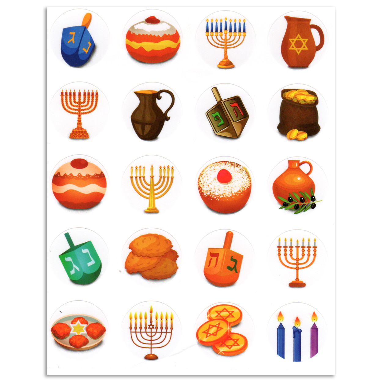 Chanukah Symbols Stickers | Buy at the "Jewish School Supply Company"