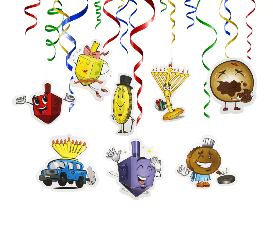 Chanukah Swirl Decorations | Hanukkah Decorations | Hanukkah Decor ...