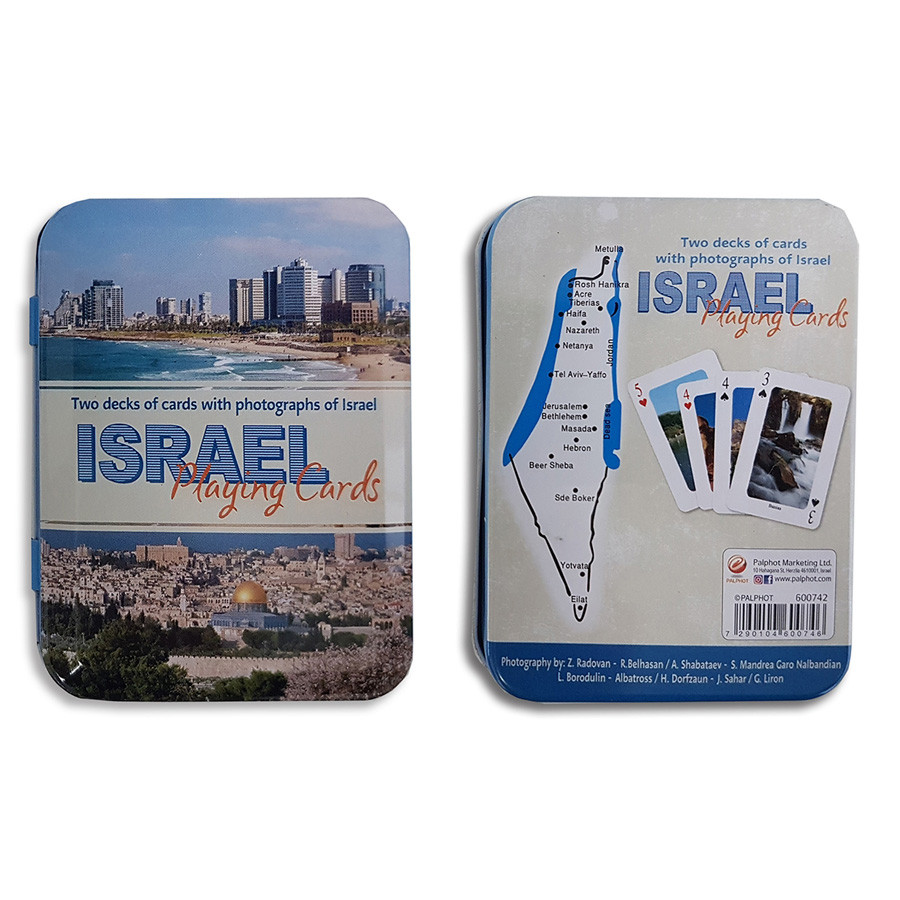 Views and Sites of Israel Playing Cards in a Tin Box | at the "Jewish ...