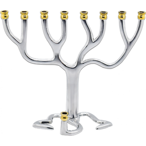 Hand Crafted Glass Menorah For Tealights | Great Hanukkah Gift