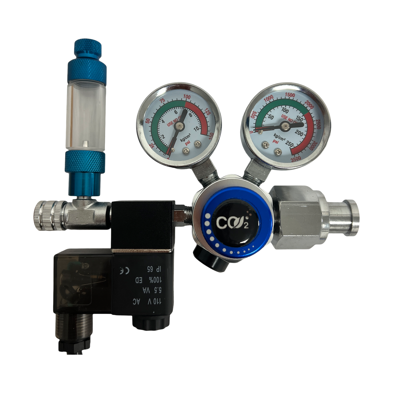 Dual Stage CO2 Regulator Kit w/Solenoid Valve & Bubble Counter