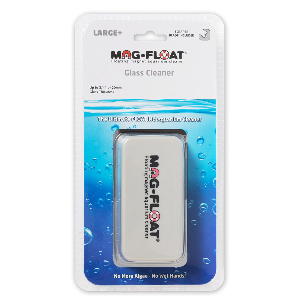 Mag-Float Glass Aquarium Cleaner with Scraper Blade, Large Plus (6” x 2 ...