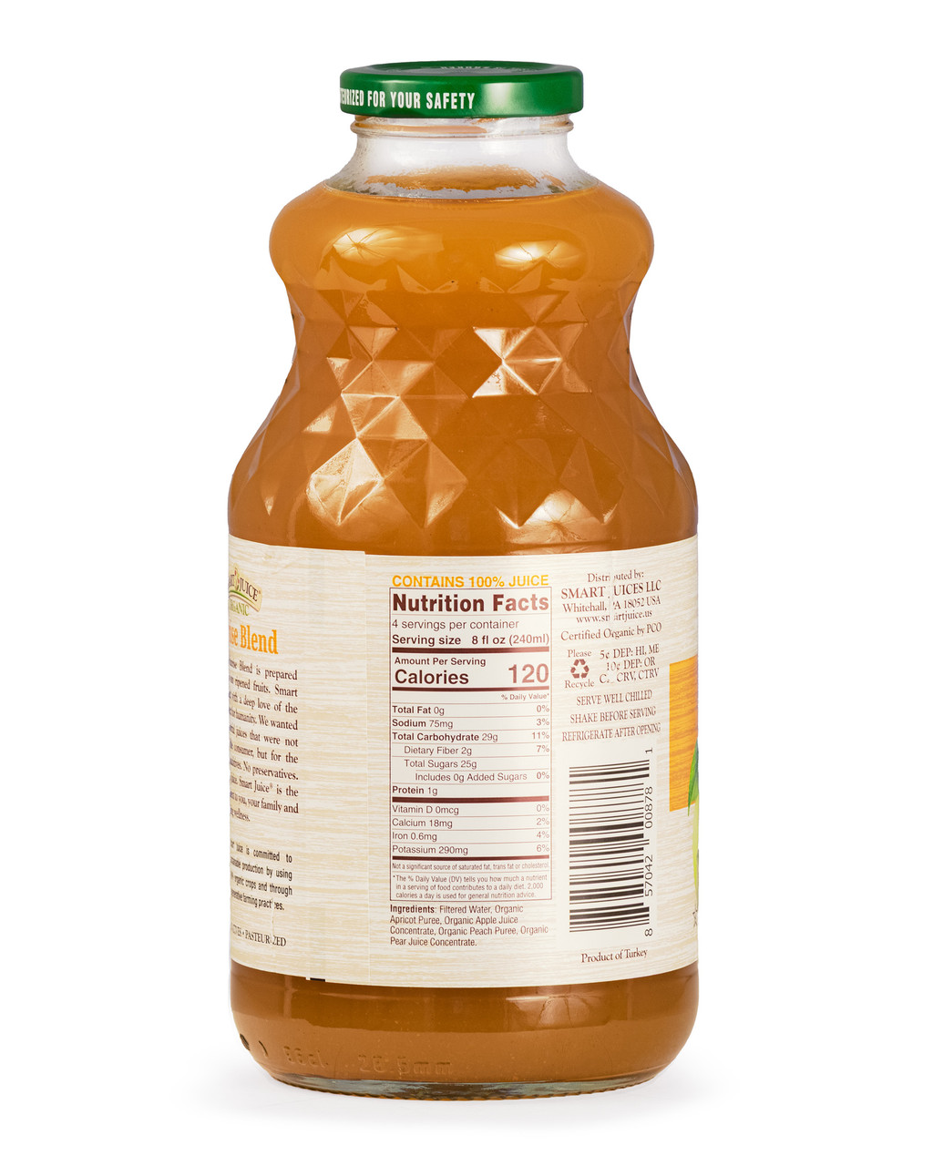 Smart Juice Sunrise Blend 32oz Premium Organic Juice From Concentrate
