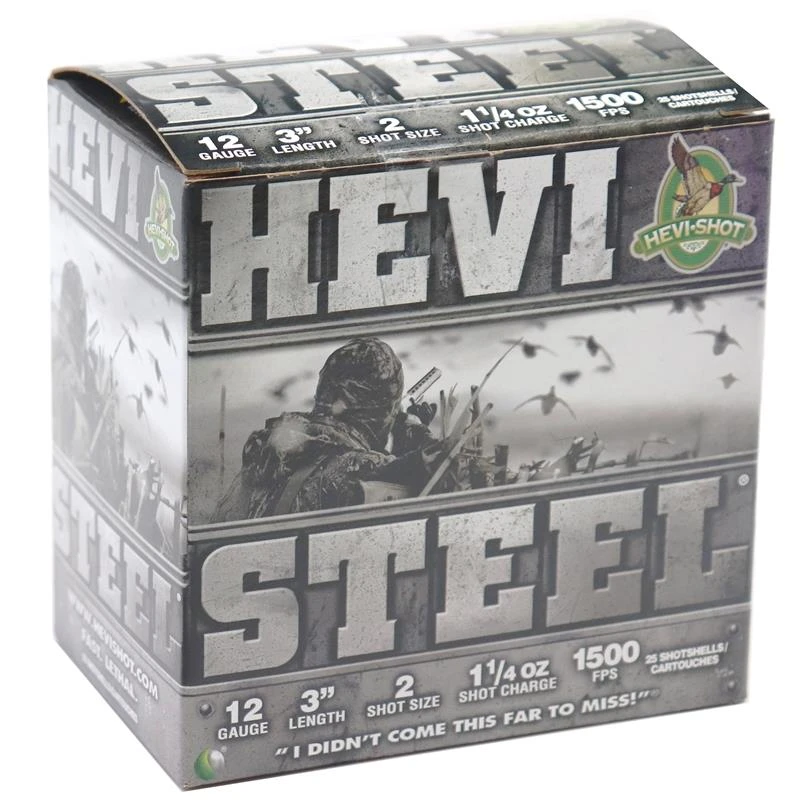 HEVI-Shot HS60002 Hevi-Steel 12 Gauge 3" 1 1/4 oz 2 Shot 25 Bx/ 10 Cs ...