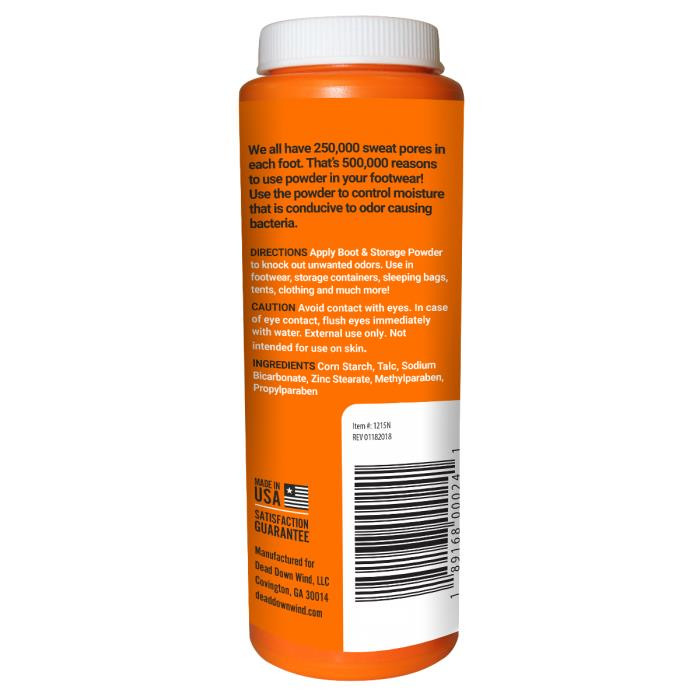 Dead Down Wind 1215N Boot & Storage Powder 4 oz Cornstarch/Talc ...
