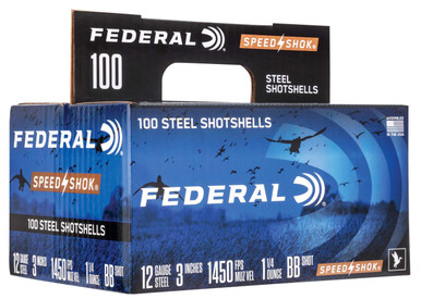 Federal WF142100BB Speed-Shok 12 Gauge, 3" 1 1/4 oz, BB Shot, 100 Per ...