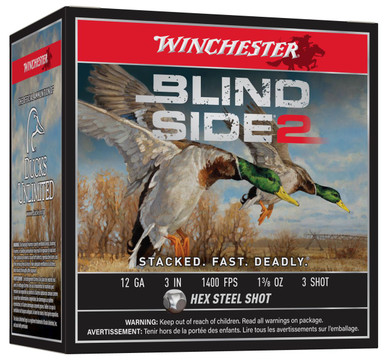 Winchester Ammo XBS1233 Blind Side 2 12 Gauge 3" 1 3/8 oz 3 Shot 25 Per ...