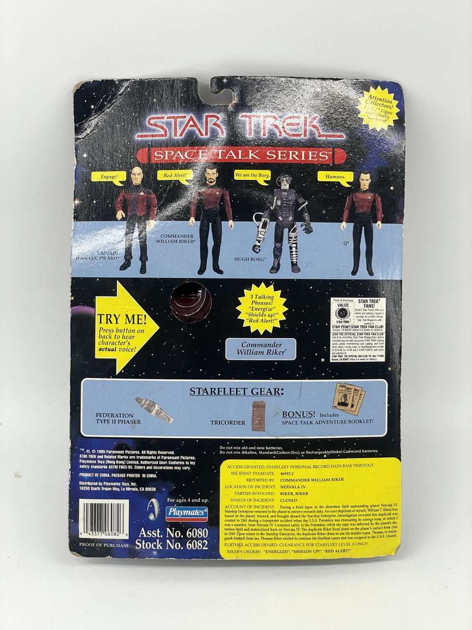 Star Trek Space Talk Series Commander Riker Action Figure - Space ...