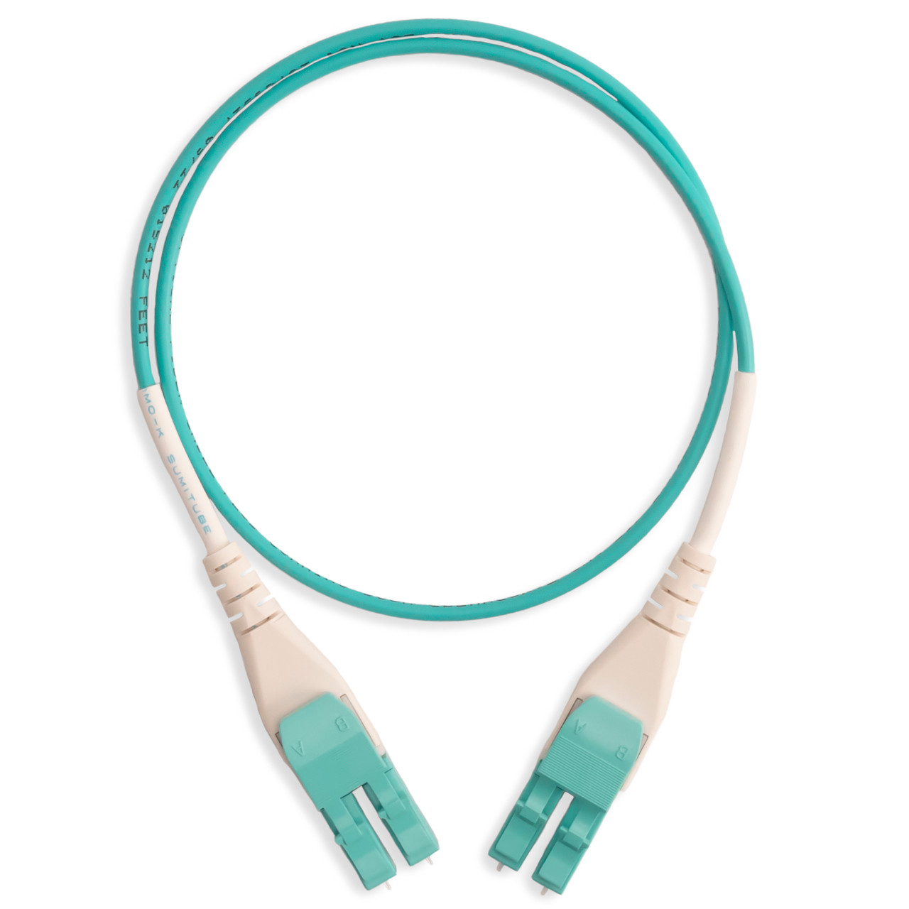 ULTRALiiT™ AQUA LC TO LC MULTIMODE OM4 DUPLEX FIBER OPTIC PATCH CORDS