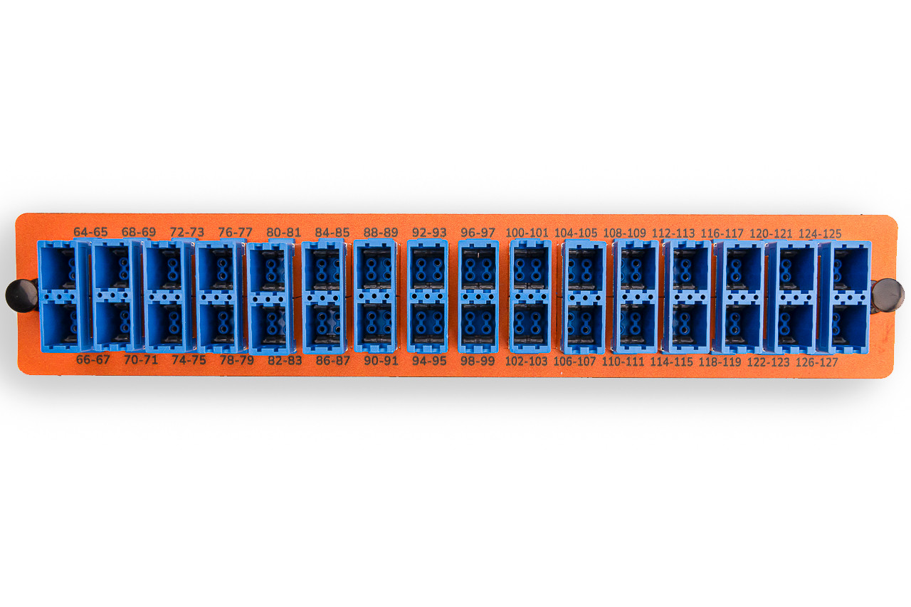 ULTRALiiT™ SN TO SN ORANGE FRONT-PLATE LINEAR 127-PORT PATCH PANEL