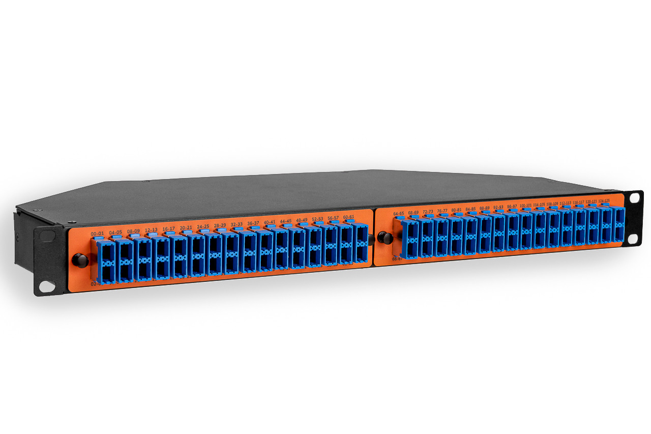 ULTRALiiT™ SN TO SN ORANGE FRONT-PLATE LINEAR 127-PORT PATCH PANEL