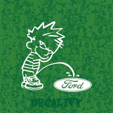 Calvin Pee On Ford Decal Vinyl Sticker - Decal Ivy