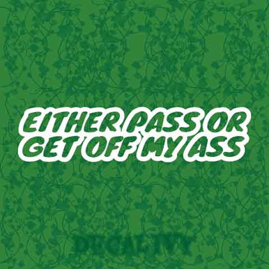 Either Pass Or Get Off My Ass Decal Vinyl Sticker - Decal Ivy