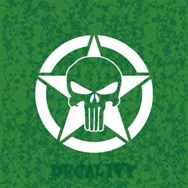 Punisher Skull US Army Star Decal Vinyl Sticker - Decal Ivy