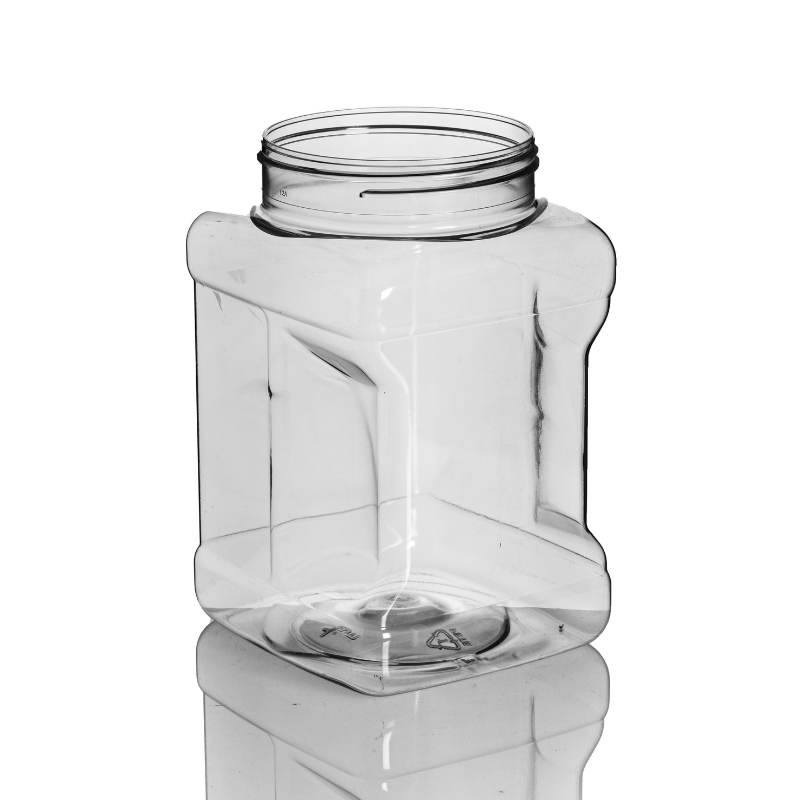 48 oz Clear PET Square Gripper Jar 89-400