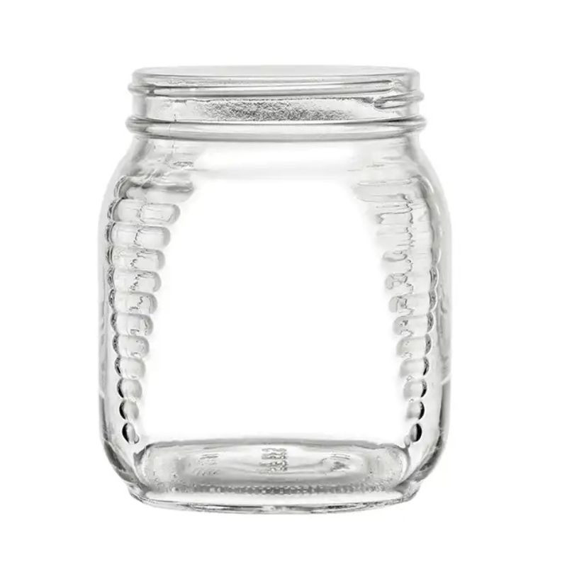 3 lb Glass Square Jar 89-400 | 12 Pack