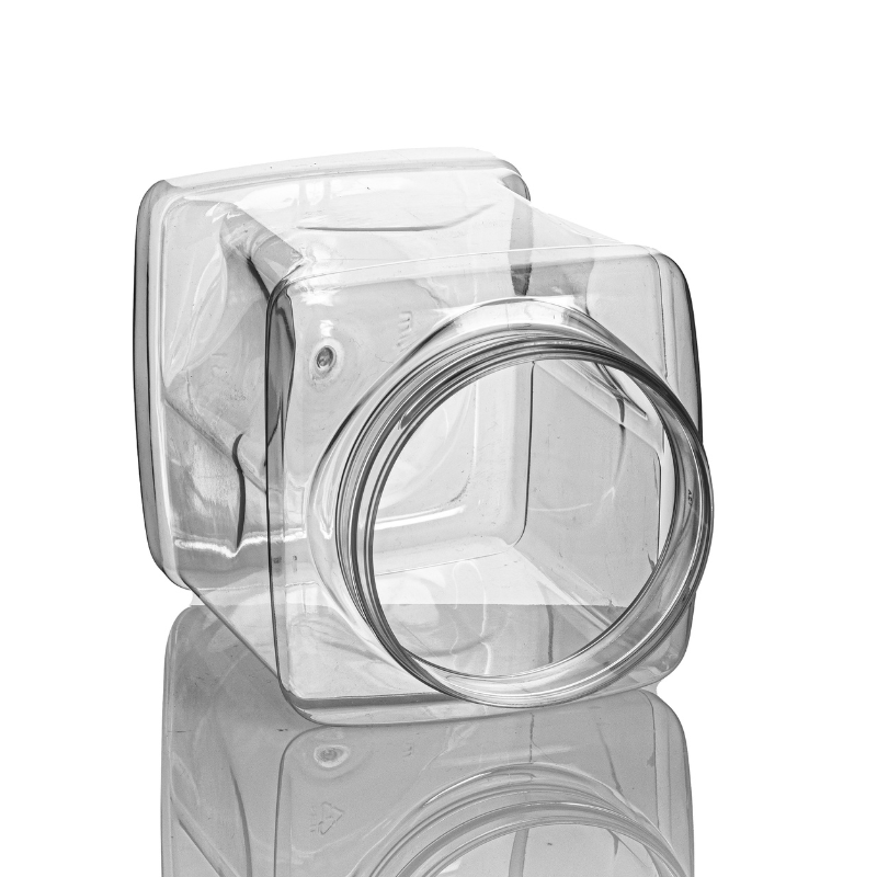 48 oz Clear PET Square Gripper Jar 89-400