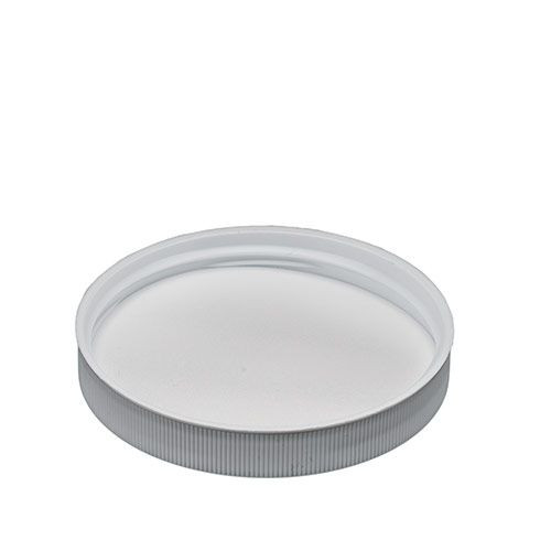 White 70-400 Plastic Ribbed Cap with Liner | 12 Pack
