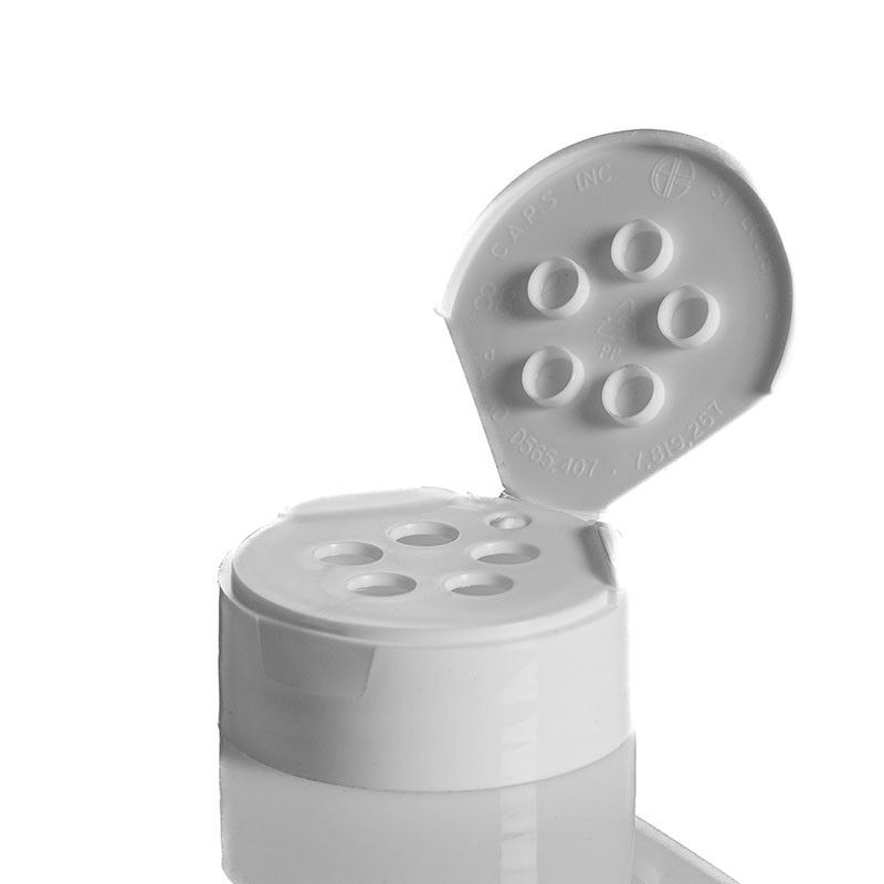 43-485 White PP Flip Spice Cap | 12 Pack