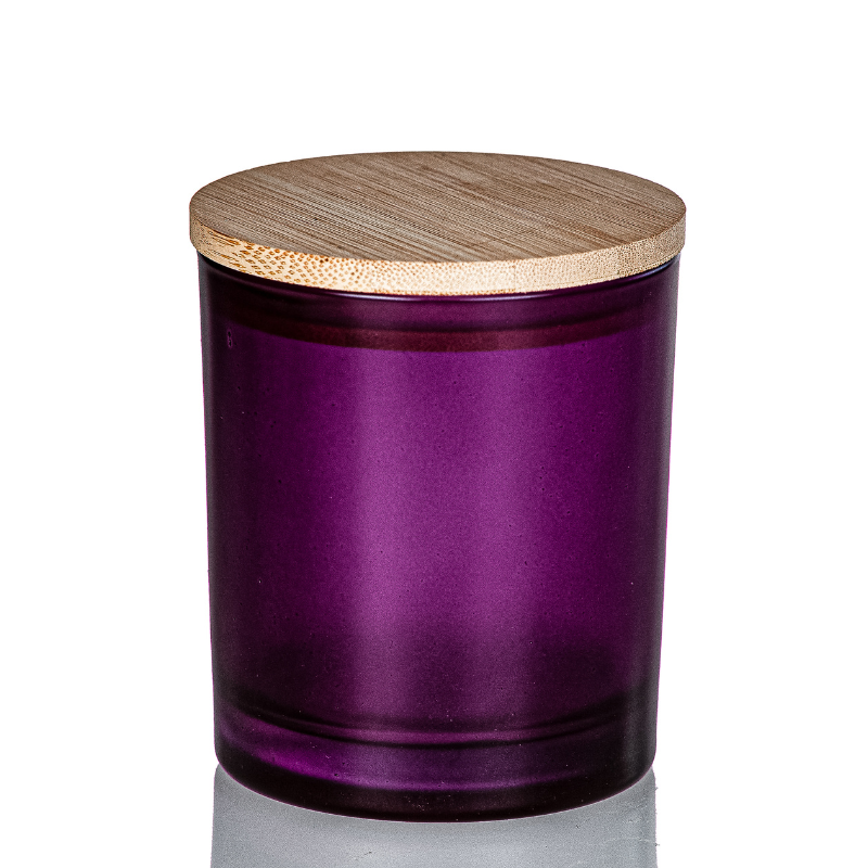 Berry Blush Colored Candle Jar - 14.5 oz with Bamboo Lid | 12 Pack